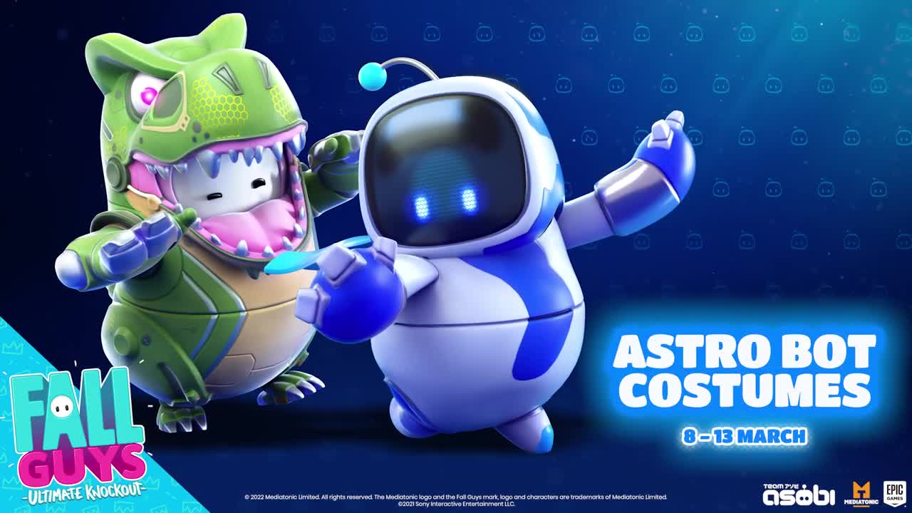 Astro Bot costumes arrive in Fall Guys on March 8th