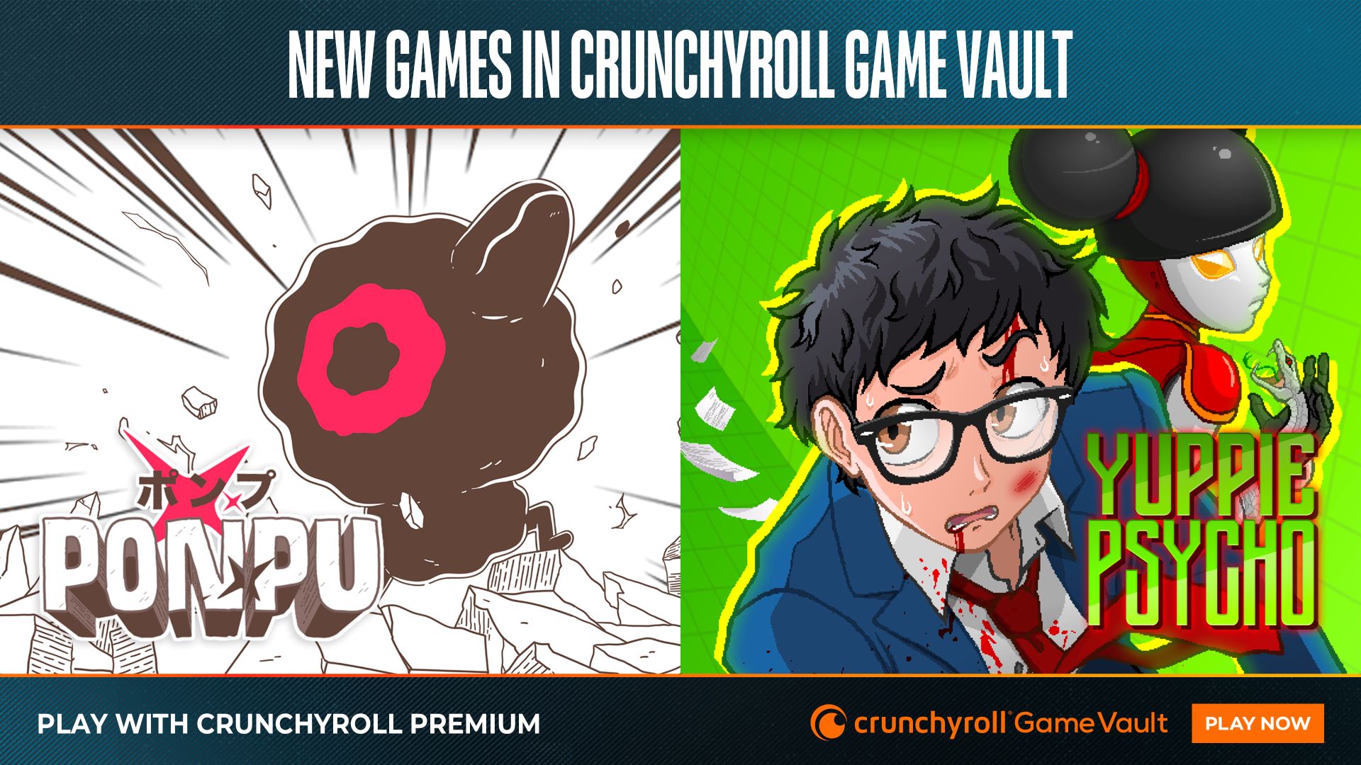 Crunchyroll Game Vault Adds Ponpu and Yuppie Psycho