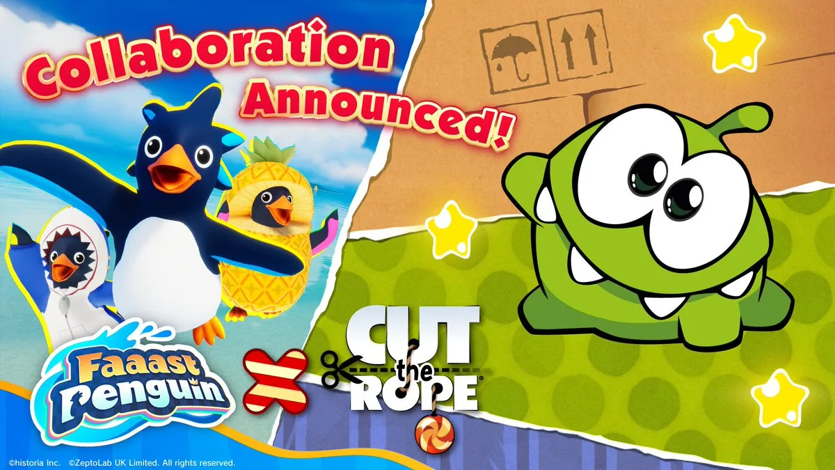 Faaast Penguin et Cut the Rope Collaboration commence le 13 août ...