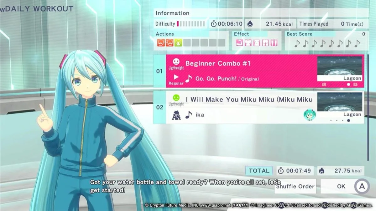 Fitness Boxing feat. Hatsune Miku Releases Three New DLC Packs
